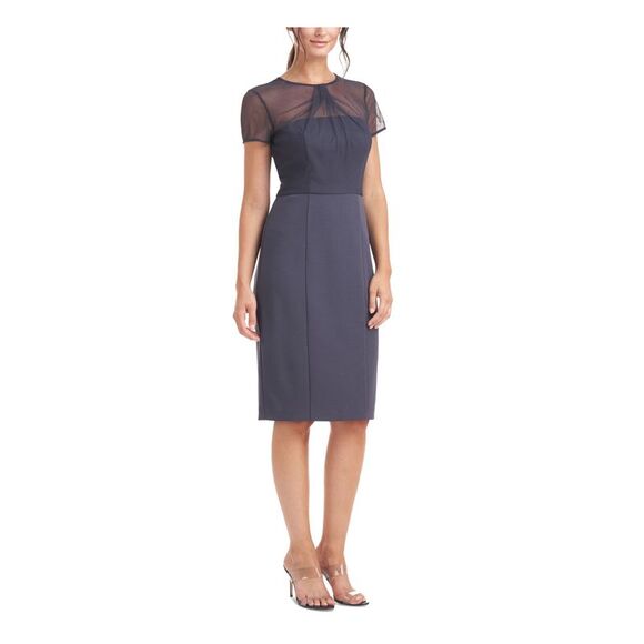 Js Collection | Dresses | Js Collection Womens Gray Kick Pleat Lined ...